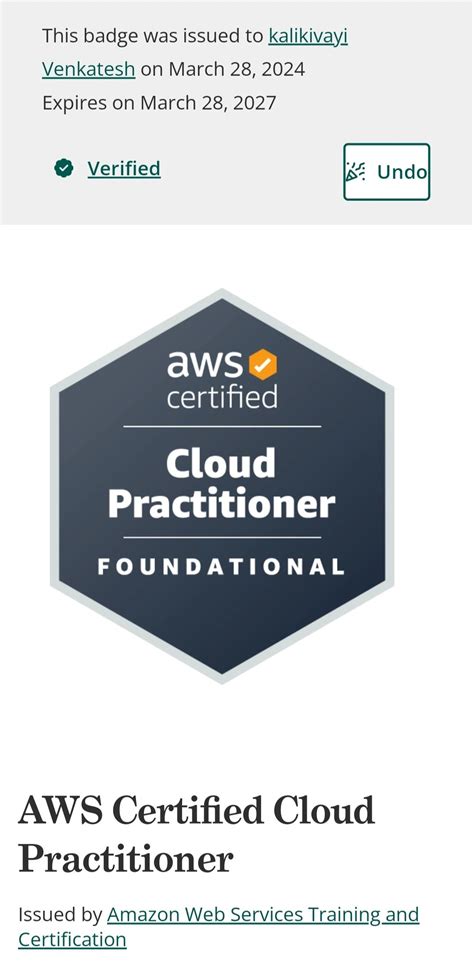 Aws Aws Cloudpractitioner Certification Careerdevelopment Venkatesh Kalikivayi
