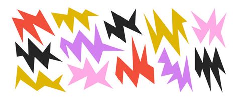 Colorful Sharp Irregular Shapes Set Abstract Vector Image