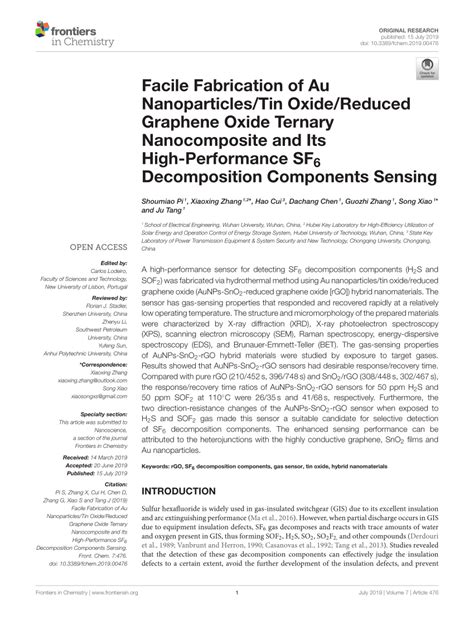 Pdf Facile Fabrication Of Au Nanoparticlestin Oxidereduced Graphene Oxide Ternary