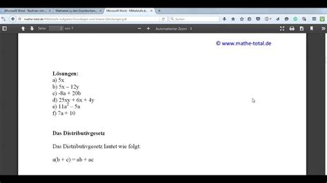 Rechnen Mit Variablen Youtube