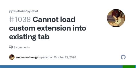 Cannot Load Custom Extension Into Existing Tab · Issue 1038 · Pyrevitlabs Pyrevit · Github