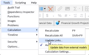 Using The Calculation Menu