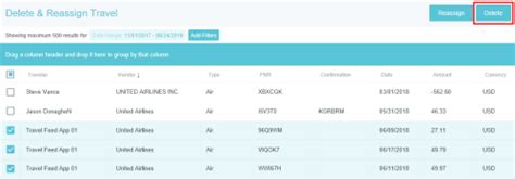 Delete Reassign Travel Transactions Admin Screen Chrome River Help Center