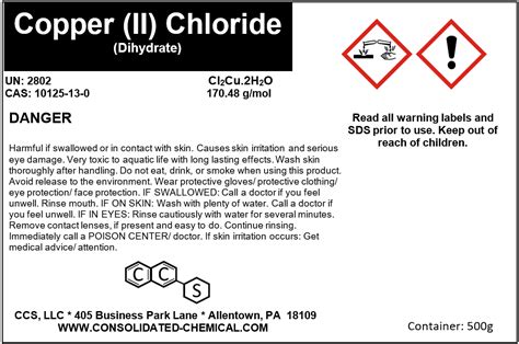 Copper Ii Chloride Dihydrate Consolidated Chemical