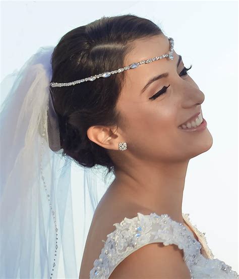 Bridal Forehead Band ~ Bridal Headband ~ Rhinestone Hair ~ Swarovski Crystal Headpiece ~ Wedding