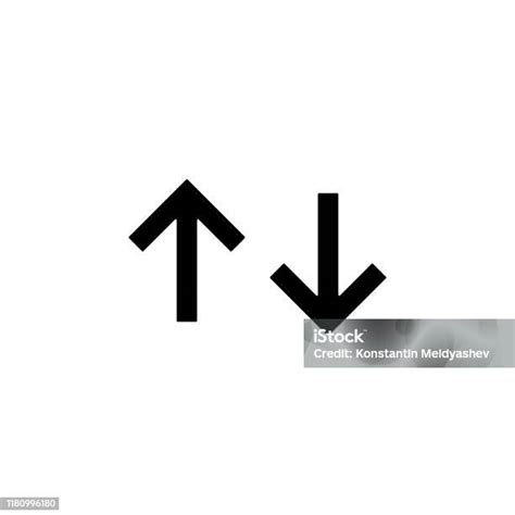 위 아래 쪽 화살표 아이콘입니다 Ui 및 Ux 웹 사이트 또는 모바일 응용 프로그램에 대한 간단한 문자 화살표 아이콘의 평면