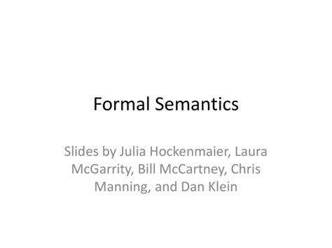 Compositional Semantics
