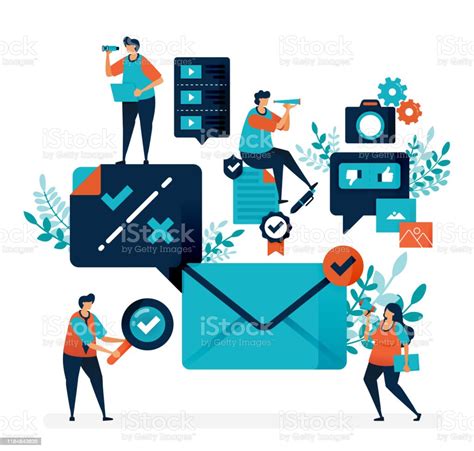 확인 및 알림 으로 이메일 수신 선택 또는 교차 선택을 확인하여 메시지에 회신합니다 방문 페이지 웹 템플릿 모바일 앱 Ui 전단지 포스터에 대한 간단한 진드기 기호 벡터