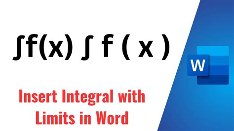 how to insert integral with limits in word youtube