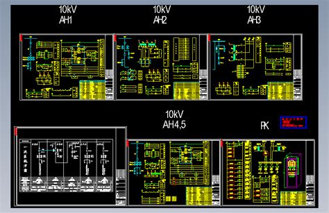 10kv一次系统图 及全套二次原理图 Autocad 2000 模型图纸下载 懒石网