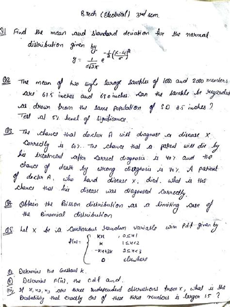 Assignment B Tech El 3rd Sem Pdf