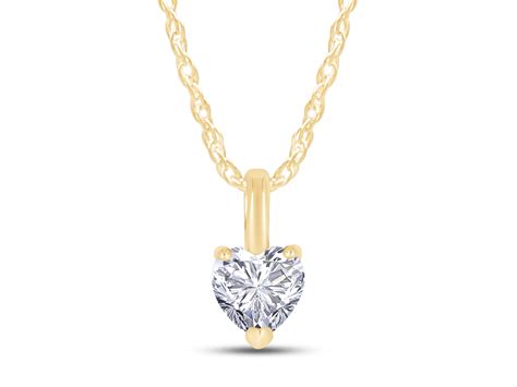 Heart Cut Lab Created Moissanite Diamond Solitaire Pendant Necklace 14k Yellow Gold Plated