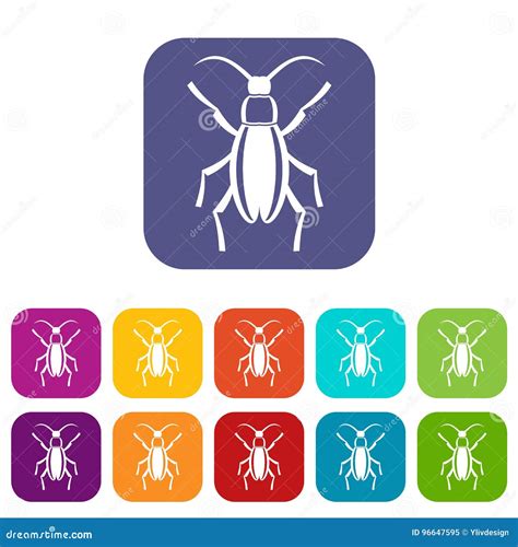 beetle bug icons set stock vector illustration of element 96647595