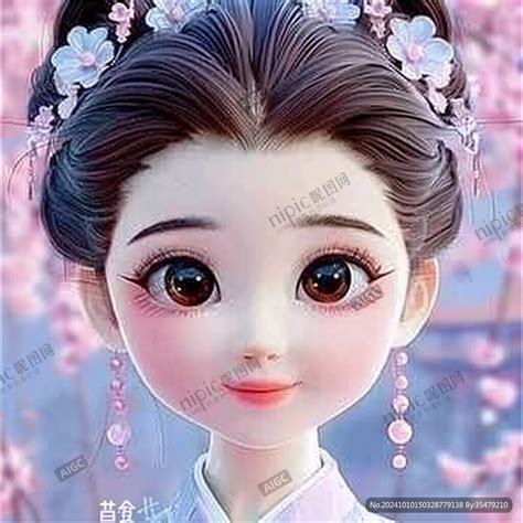 Ai创作图q版朝鲜族女孩 格格头像插画 中国风小甜妹卡通 原创娃娃卡通 西梅卡通汉服女孩 Q版满族女孩 汉服卡通娃娃 Q版桃花少女 3d女娃