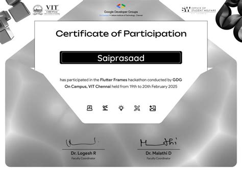 Flutter Hackathon Vitchennai Appdevelopment Learningexperience Coding Sai Prasaad