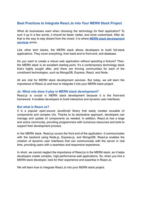 Ppt Best Practices To Integrate Reactjs Into Your Mern Stack Project Powerpoint Presentation