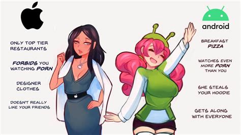 Iphone Girl Vs Android Girl Sunset Nivaris Brush Brothel