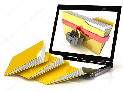 Laptop Protect Data Stock Photo Megastorm