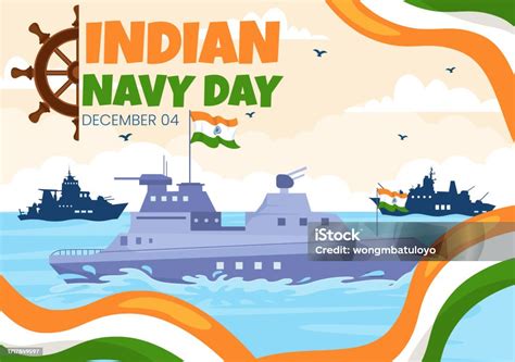 12월 4일 인도 해군의 날 벡터 일러스트레이션은 배경 디자인에서 군인들에게 감사하는 군인들에게 경의를 표하는 사람들을 위한 전투기와 함께 육군에 대한 스톡 벡터 아트 및