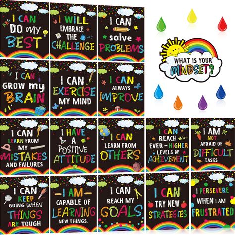 Buy Clabby 17 Pcs Growth Mindset S Motivational S With Positive Quotes