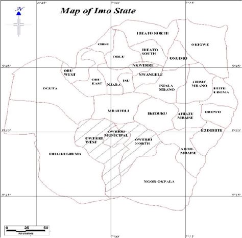 Administrative Map Of Imo State Showing Local Government Areas Source