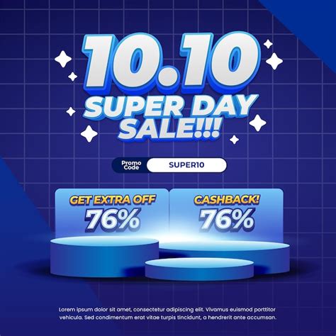 Premium Vector 10 10 Shopping Day Sale Discount Deals Dark Blue Gradient Editable Text Line
