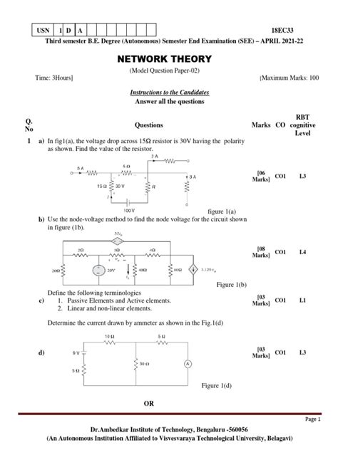 Network Theory Mqp 2 Download Free Pdf Electrical Network