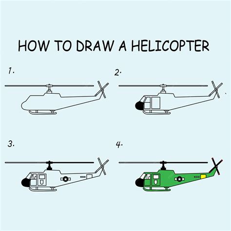 Paso A Paso Para Dibujar Un Helicóptero Tutorial De Dibujo De Un Helicóptero Lección De Dibujo