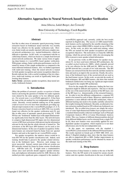 Pdf Alternative Approaches To Neural Network Based Speaker Verification