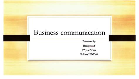 Business Communication Ppt Entrepreneur Development Ppt