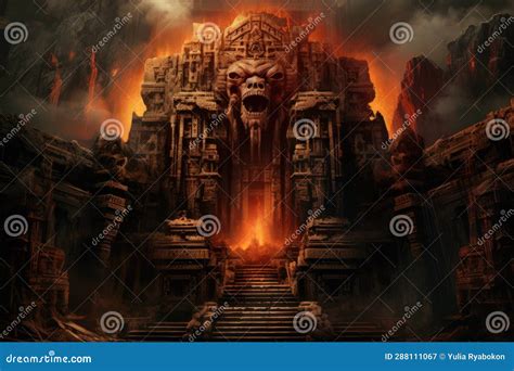 Temple Of Doom Skull Entire Generate Ai Stock Illustration