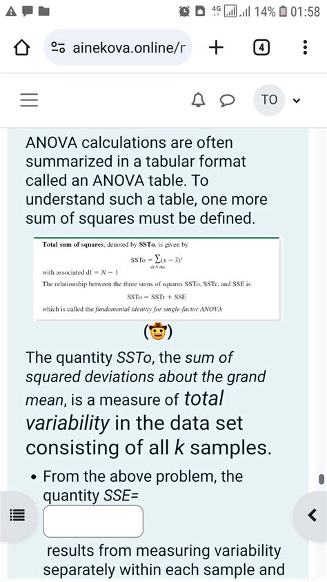 ANOVA Calculations Are Oftensummarized In A Tabular Chegg Com