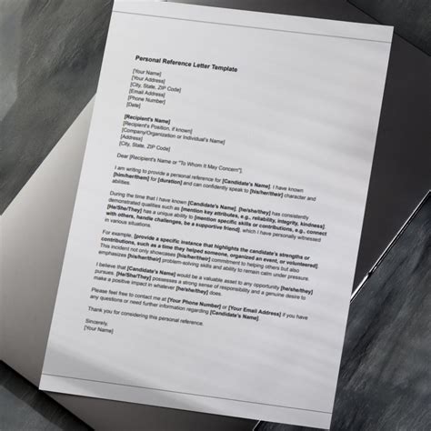 Personal Reference Letter Template Personal Reference Letter Format For