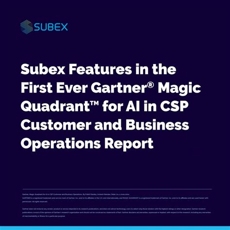 Subex On Linkedin Gartnermq Ai Telecom Customerexperience