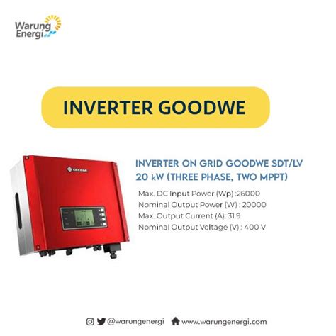 Jual Inverter On Grid Goodwe Sdt G2 Series 20 Kw 3 Fasa Kota Surabaya