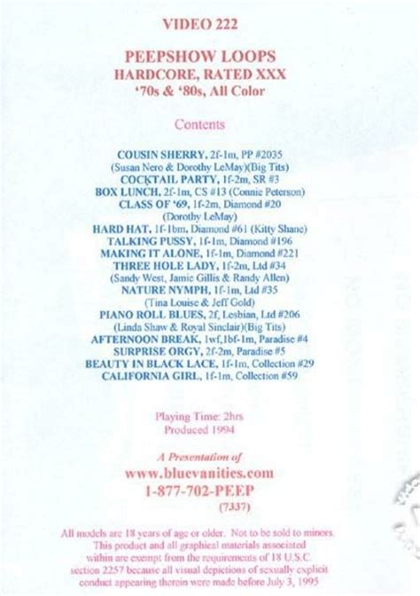 Watch Peepshow Loops 222 70s And 80s Color With 14 Scenes Online Now At Freeones