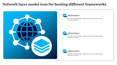 Network Layer Model Icon For Hosting Different Frameworks Ppt Example