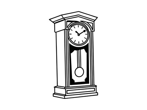 Elegant Clock Outline 53957752 Vector Art At Vecteezy