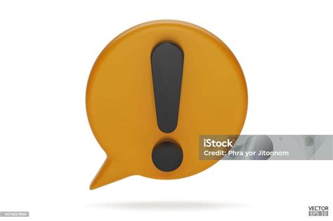 3d 흰색 배경에 현실적인 노란색 라운드 경고 표시 위험 경고 주의 표시 느낌표가있는 말풍선 주석 아이콘 위험 경고 위험한