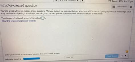 Solved Hw Score 40 4 Of 10 Pts Structor Created Question