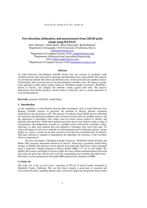 Pdf Tree Detection Delineation And Measurement From Lidar Point