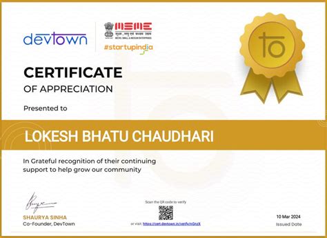 Lokesh Chaudhari On Linkedin Devtown Msme Startupindia Gratitude