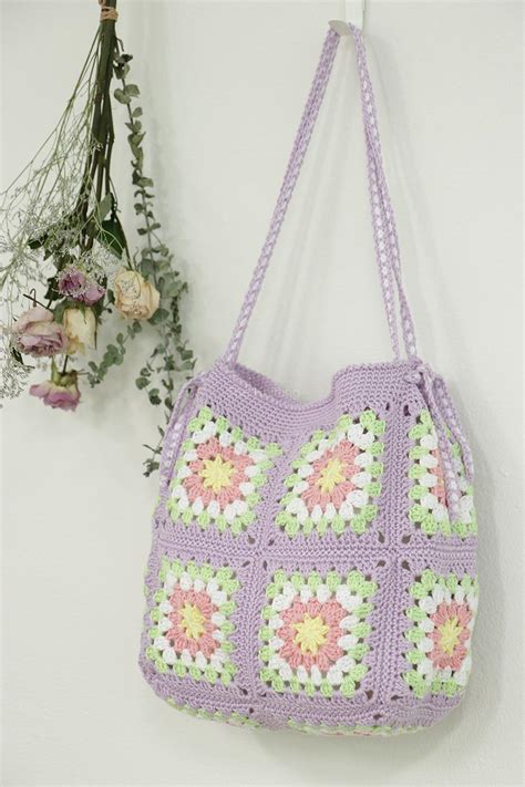 봄날의 그래니 스퀘어 가방 Patterntutorial Knitting