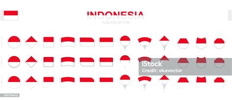 다양한 모양과 효과의 인도네시아 국기의 큰 컬렉션 0명에 대한 스톡 벡터 아트 및 기타 이미지 0명 그림자 기 Istock