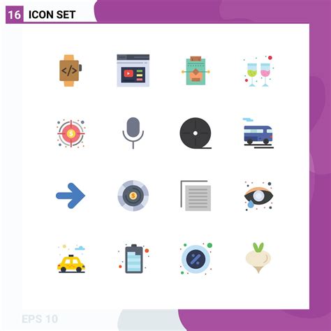 16 Thematic Vector Flat Colors And Editable Symbols Of Fund Finance Workflow Wine Drink Editable