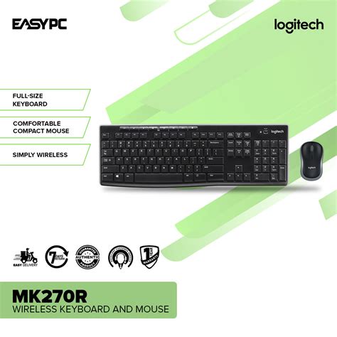 Easypc Logitech Mk270r Wireless Mouse And Keyboard Set Full Size