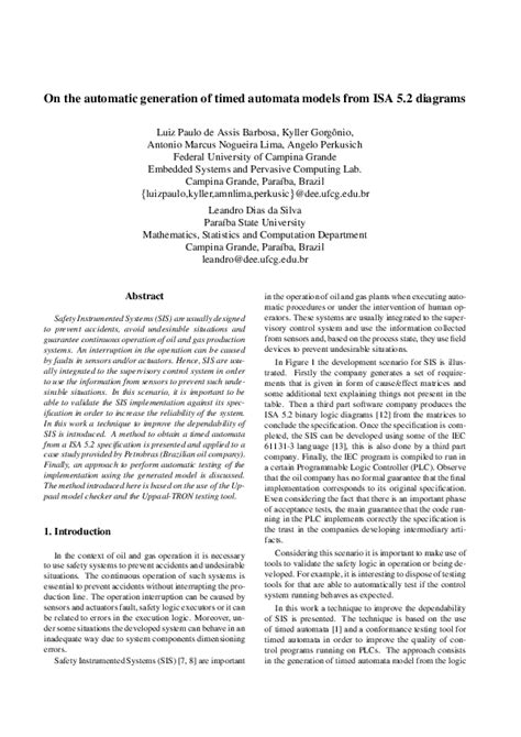 Pdf On The Automatic Generation Of Timed Automata Models From