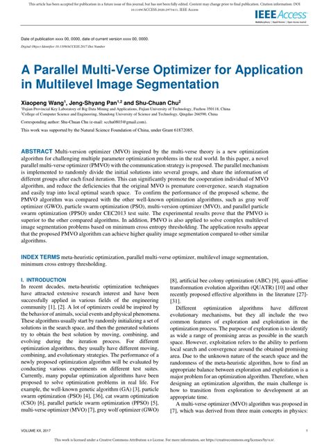 Pdf A Parallel Multi Verse Optimizer For Application In Multilevel Image Segmentation