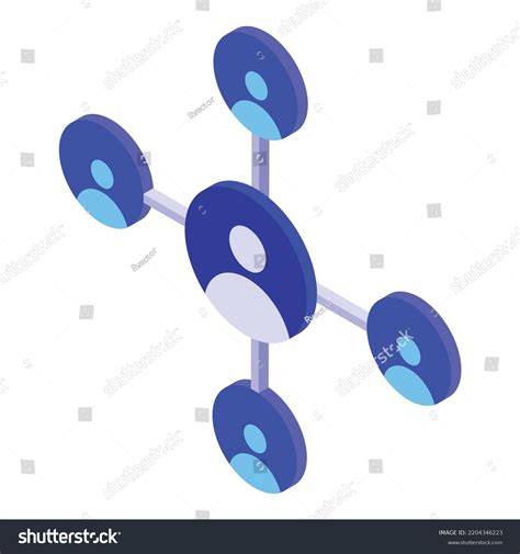 Network Hierarchy Icon Isometric Network Hierarchy Stock Vector