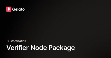 Verifier Node Package Gelato
